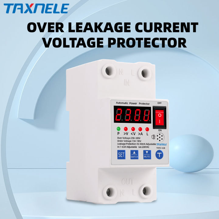 63A Automatic Reconnect Circuit Breaker Over And Under Voltage Over Current Leakage Protection ...