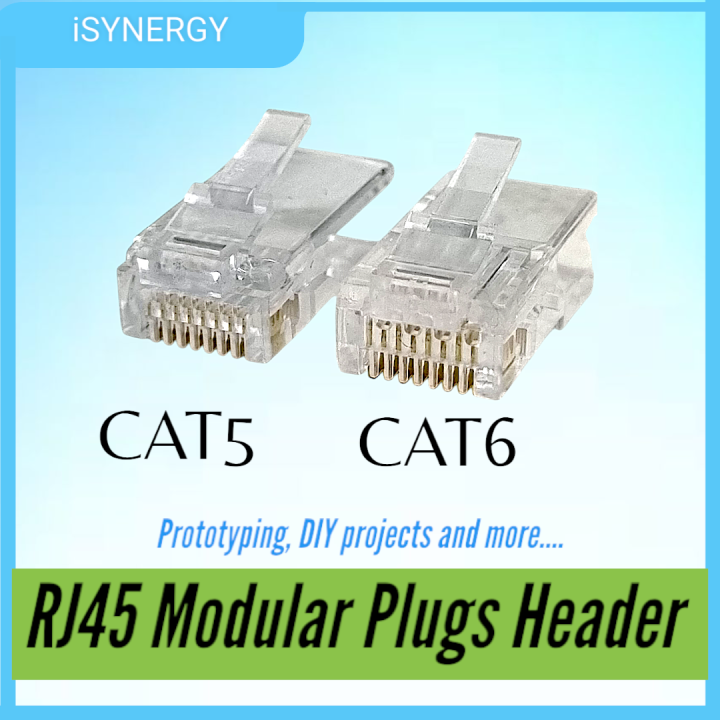 RJ45 CAT5 CAT6 Connector Modular Ethernet Cable Header Plug | Lazada PH