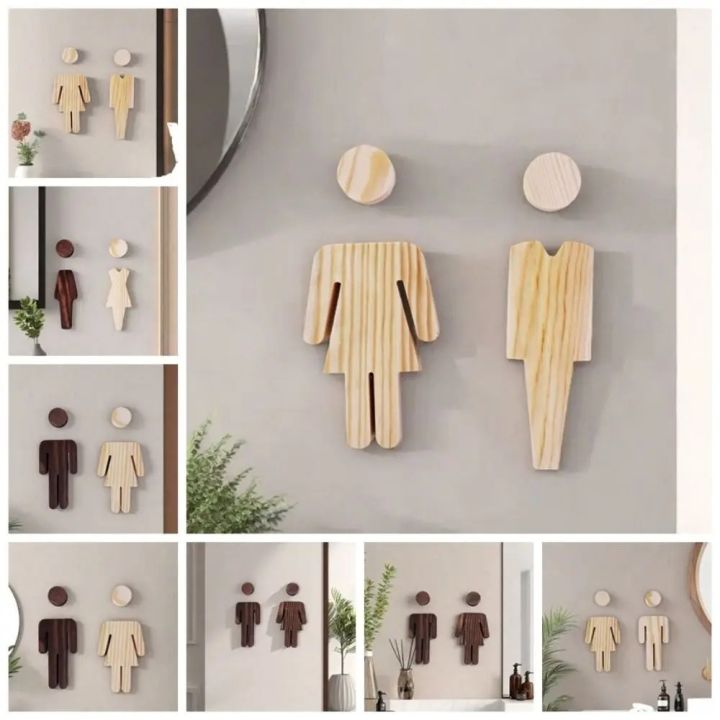 LUXURY GRADE 1 Pair Men's and Women's Toilet Sign Self-adhesive Solid ...