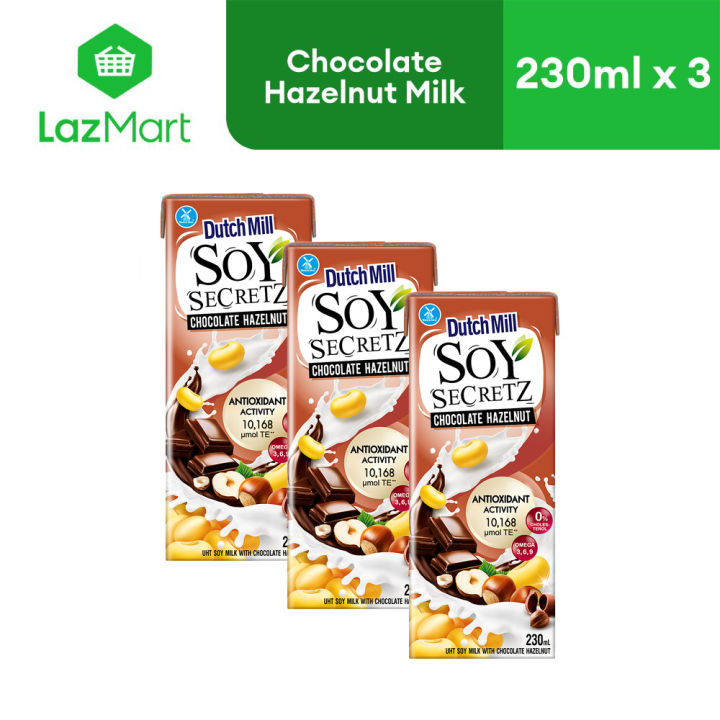 Dutch Mill Soy Secretz UHT Soy Milk Chocolate Hazelnut 230ml | Lazada PH