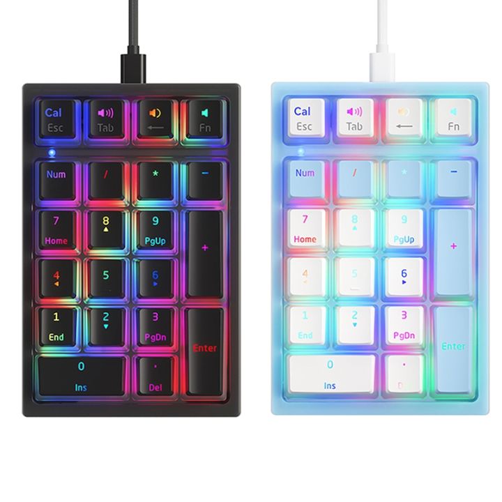 B7(AFZU) K10 Digital Mechanical Keyboard 21-Key Yellow Shaft Pudding ...