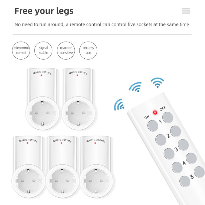 【Must-Have Style】 9938p Wireless Smart Remote Control Socket Power Eu ...