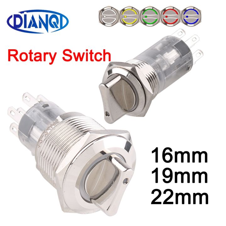 Rotary Switches Knob DPDT/SPDT 2/3 position 16/19/22MM Latching ...