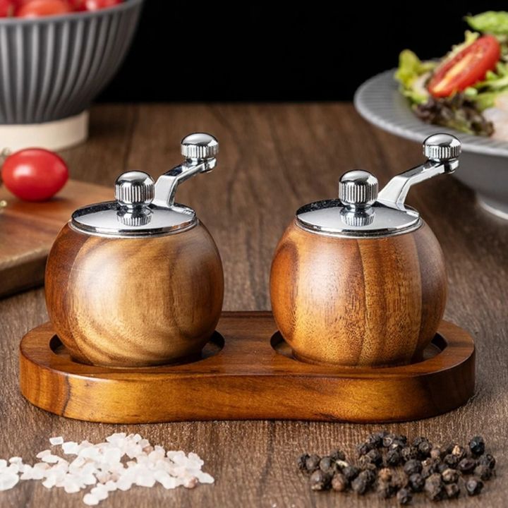 WFYW 1/2Pcs Kích thước nhỏ Máy xay tiêu Gỗ Lõi gốm Máy xay muối Bền bỉ ...