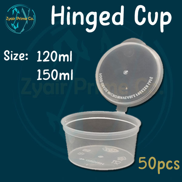 Hinged Cup / Sauce Cup / Microwavable Cup (120ml and 150ml) 50pcs/Pack ...