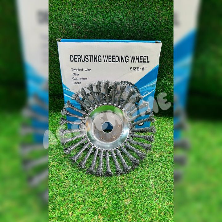 TREETOOLS แปรงลวดขัดพื้น ขนาด 8นิ้ว เส้นลวดถักเปีย หัวขัดพื้น แปรงลวดถ้วยตัดหญ้า อุปกรณ์เสริม ...