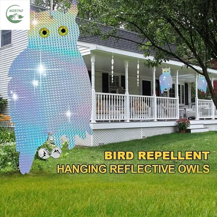 MZRTNZ with Bells Bird Repel Owl Scarecrow Plastic Waterproof Fake Bird ...