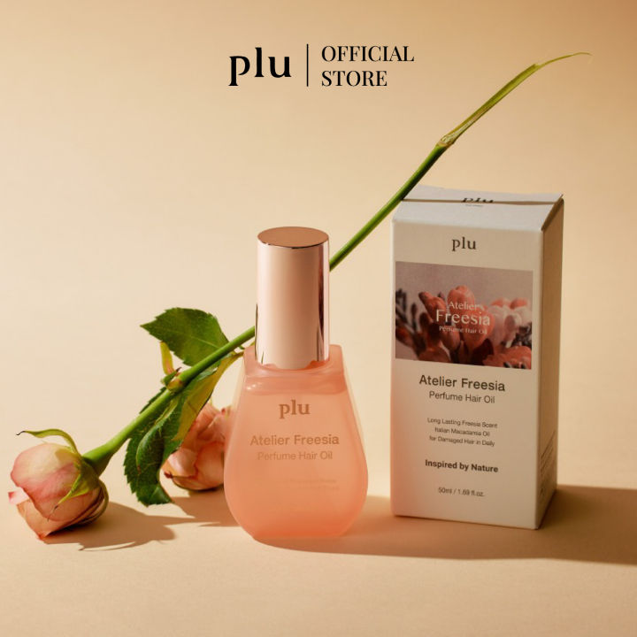 PLU ATELIER FREESIA PERFUME HAIR OIL 50ML. (ออยล์บำรุงผม ช่วยดูแลปัญหาผมแห้งเสีย ให้ผมนุ่มลื่น ...