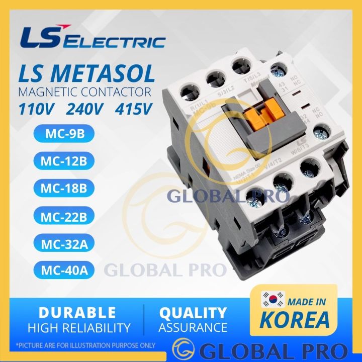 LS ELECTRIC Metasol Magnetic Contactor AC110V / AC240V / AC415V MC-9b MC-12b MC-18b MC-22b MC ...