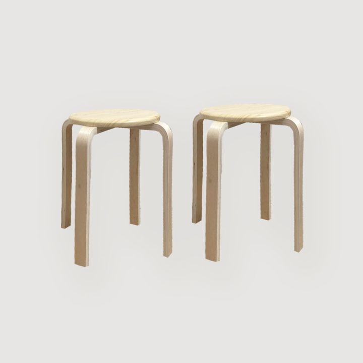 Oak and birch wood stackable stools (set of 2pcs) | Lazada PH