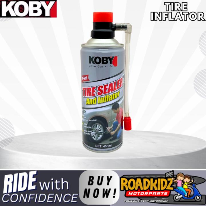 KOBY Tire Sealer and Inflator 450ml - Easy Fix for Flat Tires | Lazada PH