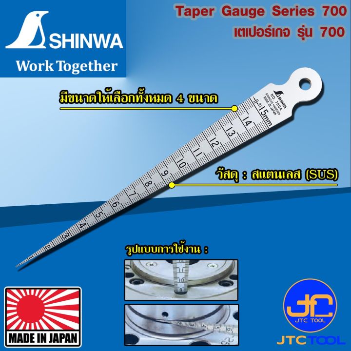Shinwa เตเปอร์เกจวัดรูใน 1-15mm รุ่น 700A-TAPER GAUGE NO.700A SIZE 1.0 ...