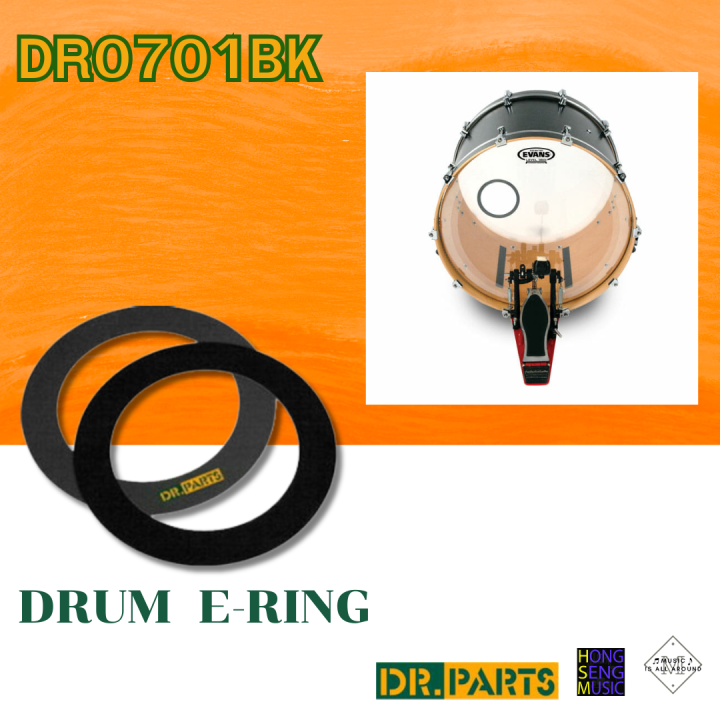 Drum e-ring กลอง DR. PARTS รุ่น DR0701BK สำหรับกลอง22" ใน1ชุดมี2วง ...