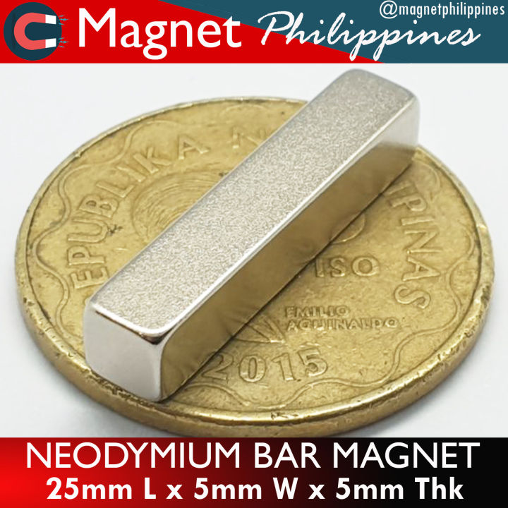 1 PIECE N52 Neodymium BAR Magnet 25mm L x 5mm W x 5mm Thickness Super ...