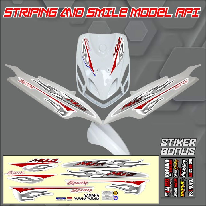STRIPING MOTOR MIO SMILE MODEL API / DECAL STRIPING MOTOR MIO LAMA ...