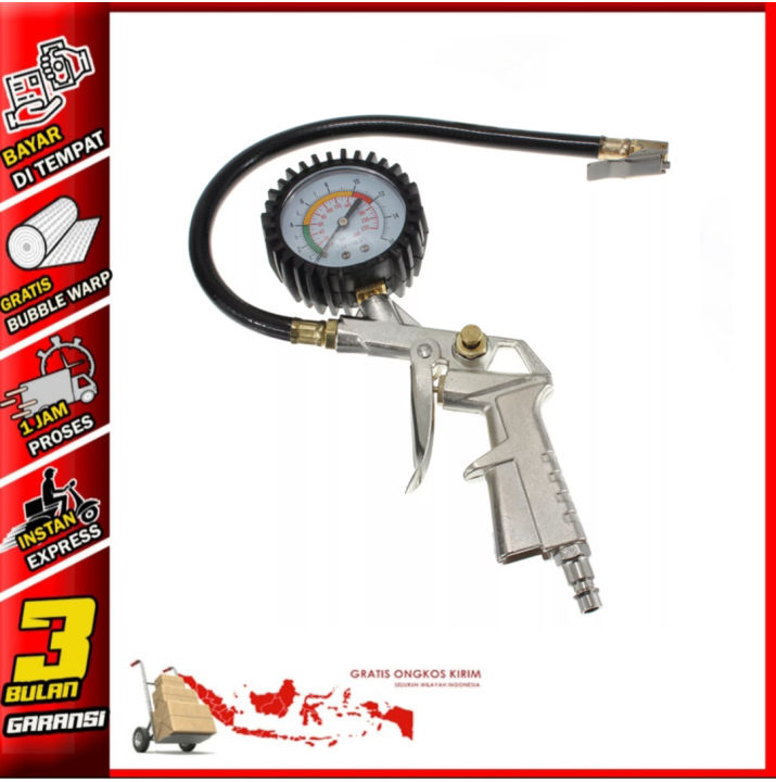 Air Chuk Tire Inflator Pressure Gauge Pengisi Pompa Angin Ban ...