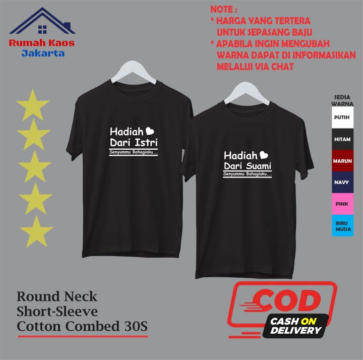 RUMAH KAOS JAKARTA-KAOS COUPLE HADIAH DARI ISTRI, SUAMI/BISA COD | Lazada Indonesia
