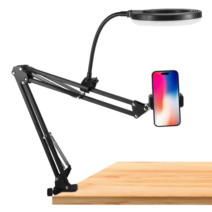 Overhead Ring Light Kit,Ringlight With Heayy Duty Boom Arm And Phone ...