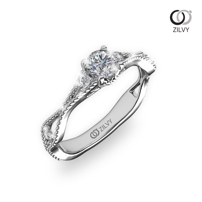 ZILVY แหวนเพชรแท้ เพชรน้ำร้อย พร้อม GIA ตัวเรือนทองคำขาว | Lazada.co.th