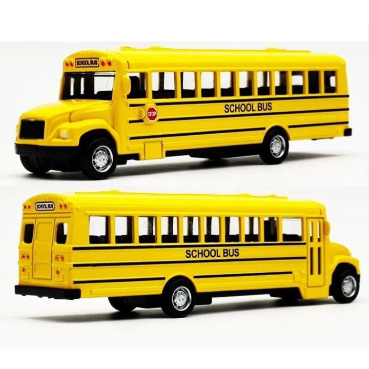 1/64 Diecast Alloy School Bus Kids Toy Car Inertia Vehicle Model Toys ...