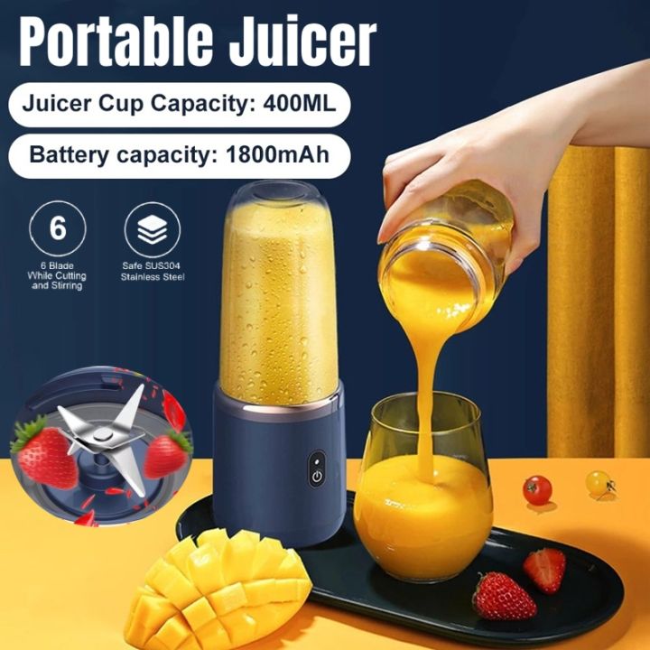 （READY STOCK）NEW Portable Juicer blender Fruit Extractors Rechargeable ...