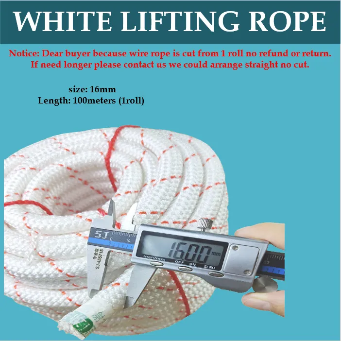 1roll 100m 16mm White Lifting Rope Safety Rope, Braided Rope ...