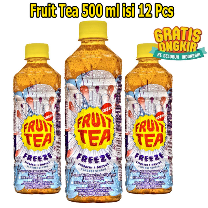 Fruit Tea Sosro 500 ml 1 Dus isi 12 pcs Rasa Freeze Kemasan Botol ...