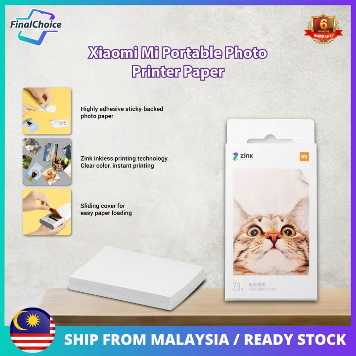 Xiaomi Mi Photo Printer 20 Sheets Paper Sticky-Backed Photo Paper | Lazada