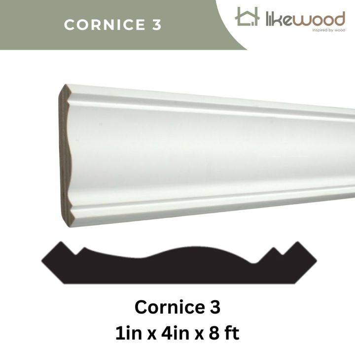 Matimco Likewood Special Mouldings (Laminated Veneer) Cornice 3 (8 feet ...