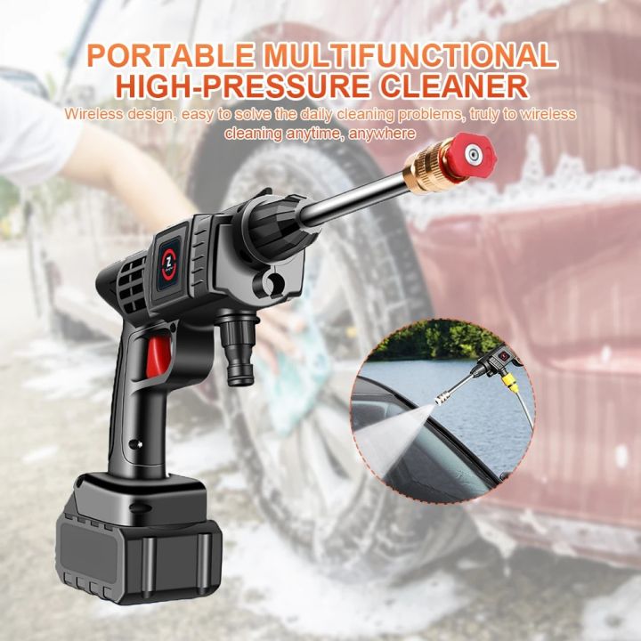 Wireless Car Washer High Pressure Water Gun Heavy Duty Rechargeable ...