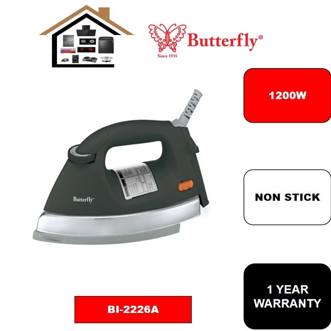 Butterfly Electric Dry Iron 1200W BI-2226 BI-2226A | Lazada