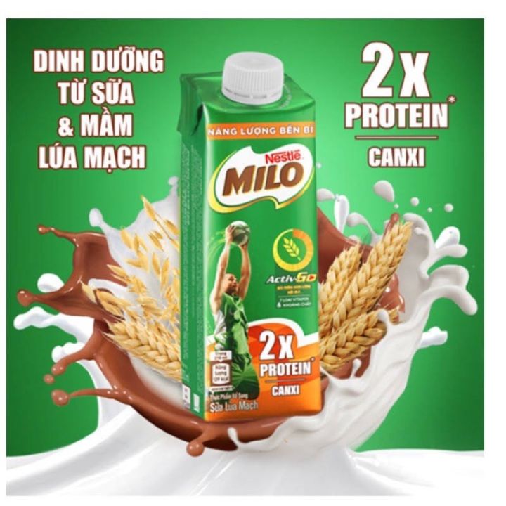 [THÙNG] Sữa lúa mạch Milo nắp vặn 2x Protein (TẶNG TÚI MILO) | Lazada.vn