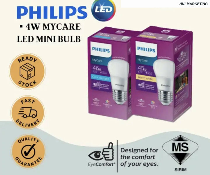 PHILIPS 4W LED BULB E27 MYCARE SIRIM | Lazada
