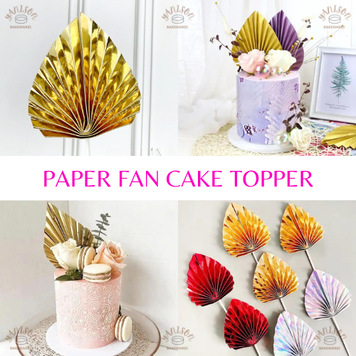 Leaf Pan Cake Topper, Folding Fan Cake Topper, Leaf Folding Fan Cake ...