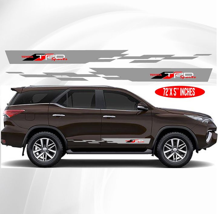 TRD Sports Body Decals Toyota Fortuner Body Sticker Cut out Vinyl ...