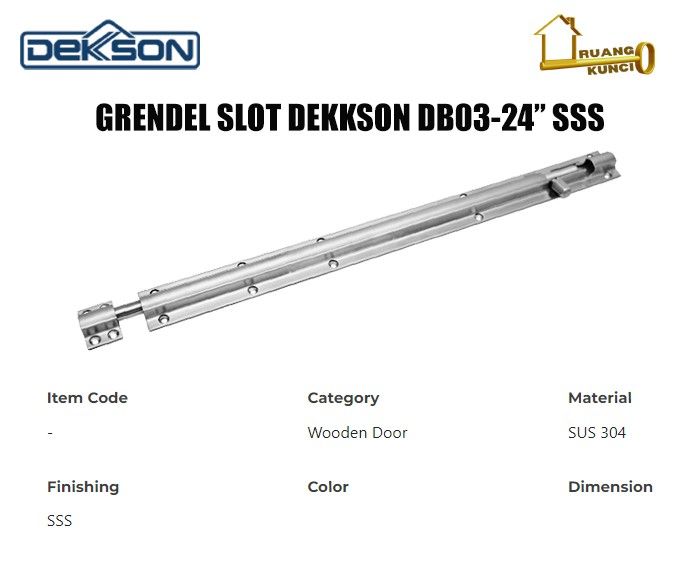 Grendel Slot Pintu Dekkson DB03 24" SSS SUS 304 | Lazada Indonesia