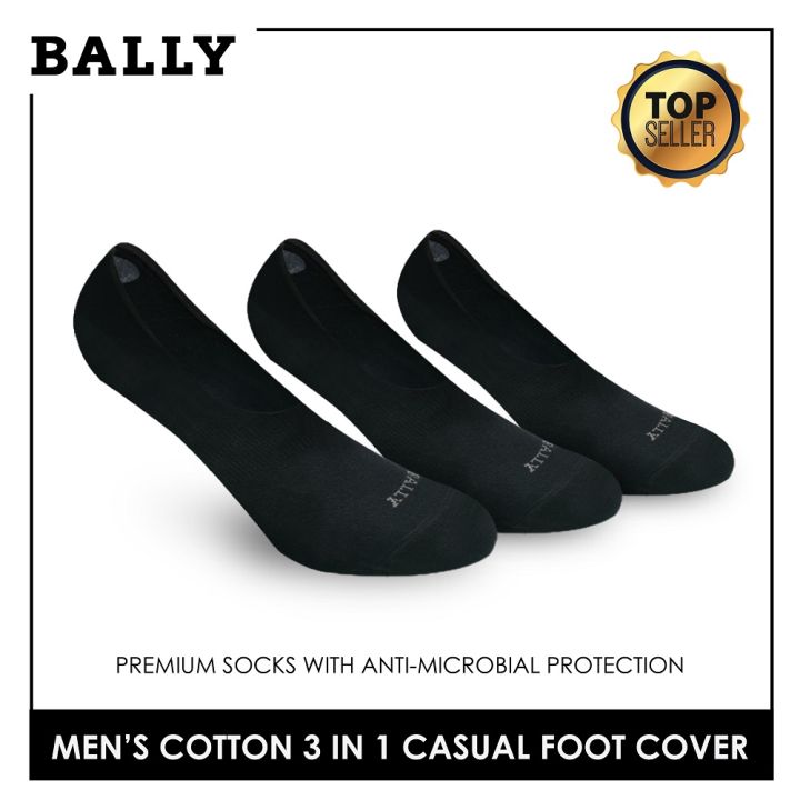 Bally YMCFG1 Men's Cotton No Show Premium Socks With Anti Slip Heel Gel ...