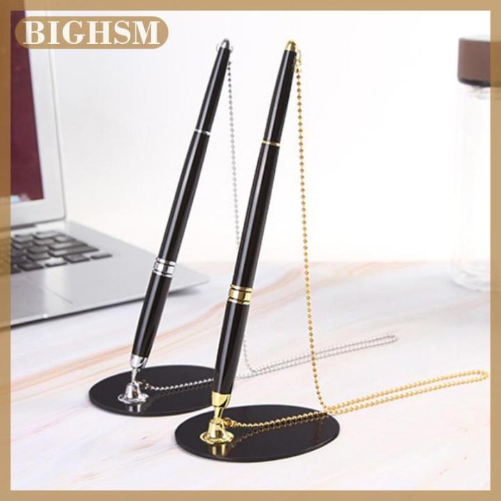BIGHSM Sticky Desk Pens with Chain Fixed Bank Counter Pen Metal ...