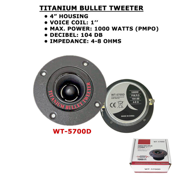 Titanium 4" Speaker Bullet Tweeter, a compact, powerful, and high ...