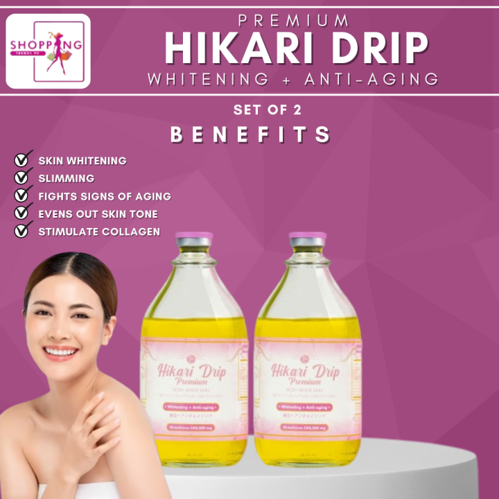 Hikari drip premium (set of 2) complete set glutathione drip set for ...