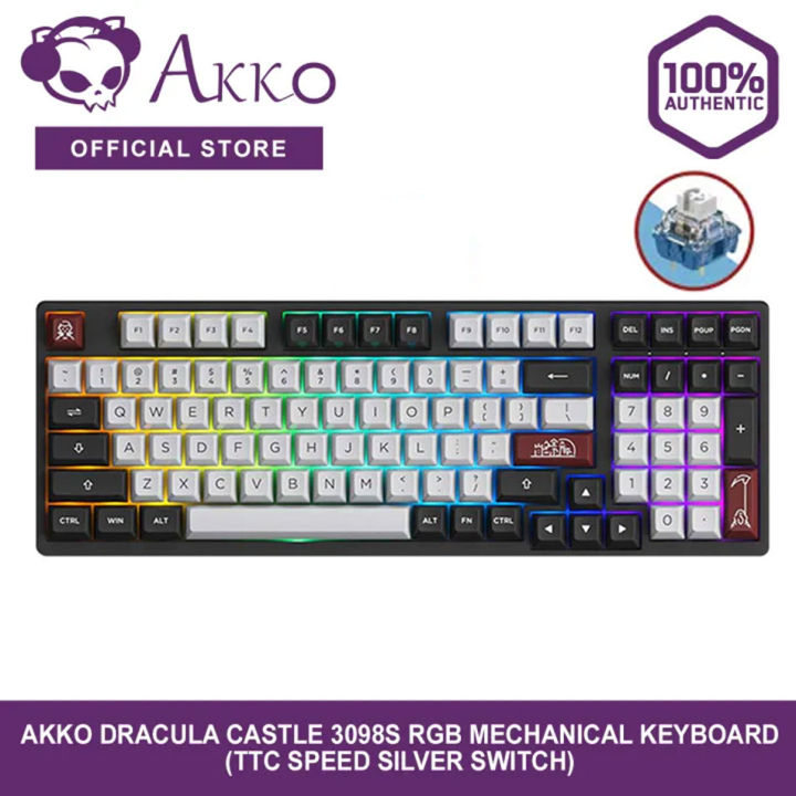 AKKO Dracula Castle 3098S RGB Mechanical Keyboard (TTC Speed Silver ...