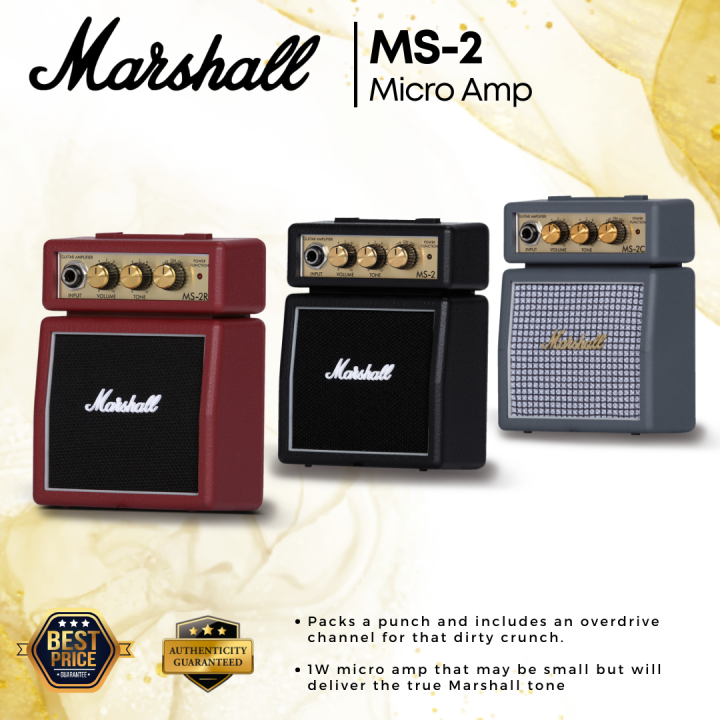 Marshall MS-2 - 1 Watt Battery-powered Micro Amplifier (MS2 / MS 2 ...