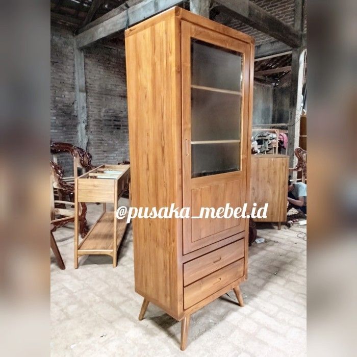 lemari rak kaca pajangan, lemari display, lemari rak buku minimalis ...