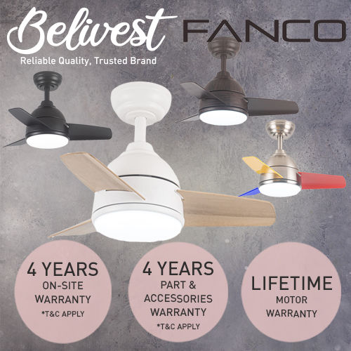 (CLIMATE VOUCHER) FANCO BEE Mini DC Motor Ceiling Fan With 24W LED- 3 ...