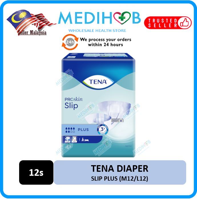 TENA SLIP PLUS Adult Diapers Lampin Dewasa (M 12pcs/ L 12 pcs) | Lazada