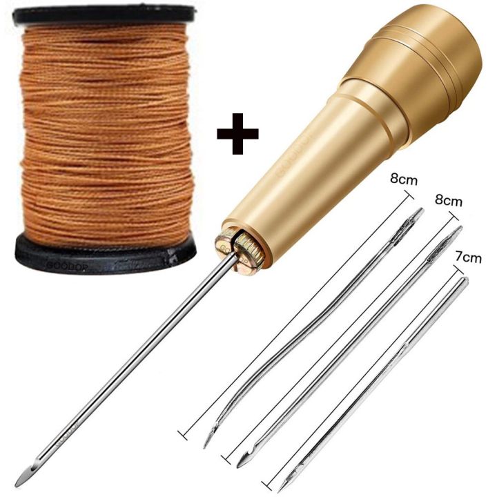 DIY Sewing Kit Leather Sewing Awl Needle With Copper Handle Set Leather ...