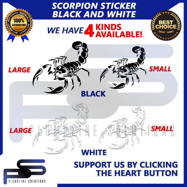 Scorpion Sticker White and Black for Random Color and Available Size ...