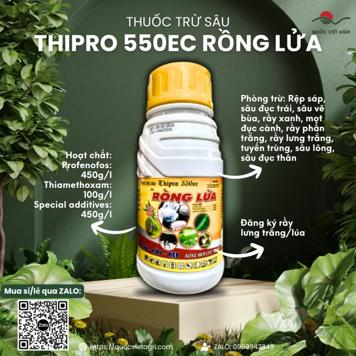 Thuốc trừ sâu THIPRO 550EC Rồng Lửa (chai 240ml) - Profenofos 450g/l + Thiamethoxam 100g/l Sạch ...