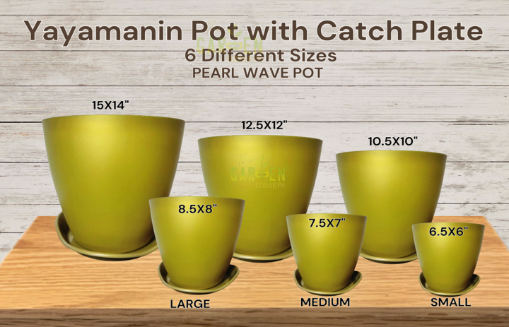 Yayamanin/Rubberized Pearl Wave Pot with Catch Plate (GOLD - 6 SIZES ...