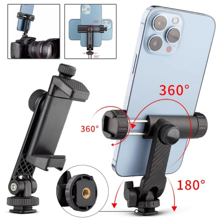 Universal Phone Tripod Mount Adapter Cellphone Holder with Adjustable ...